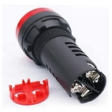 AC/DC 12V Indicator Light with Buzzer Red Flashing Alarm 22mm AD16-22SM ...