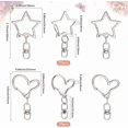 40Pcs 2 Styles Zinc Alloy Spring Gate Rings Heart & Satr Mixed Color 41 ...