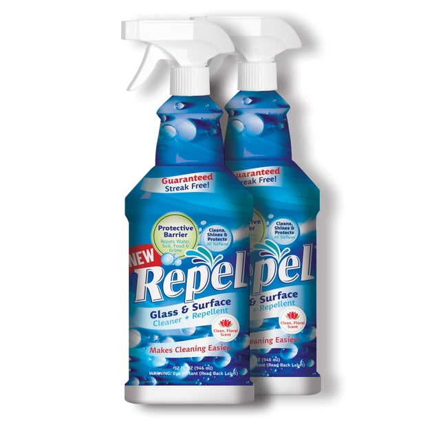 Repel Glass & Surface Cleaner + Repellent with barrier coating ...