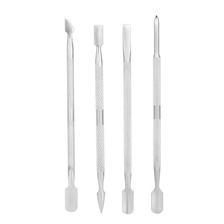 4PCS Cuticle Pusher and Cuticle Trimmer Stainless Steel Cuticle Remover ...