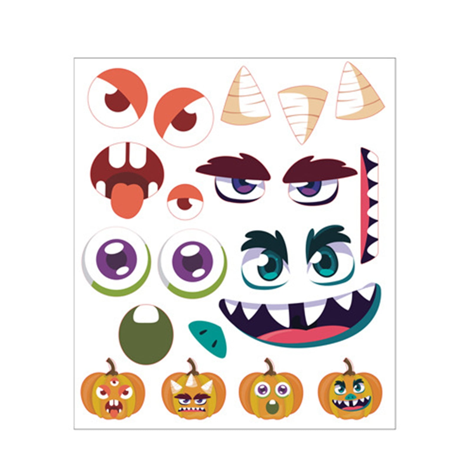 Bobasndm Decals Pumpkin Face Patterns Halloween Pumpkin Stickers ...