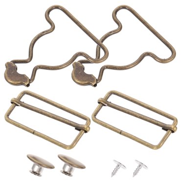 12 Sets Metal Buckles Dungaree Buckles with Rectangle Slider Fasteners ...