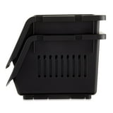 Pen and Gear Stackable Storage Bins, Black, 2 Count - Walmart.com