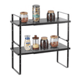 Adjustable Kitchen Cabinet Shelf Organizer, 2 Tier Expandable Shelf ...
