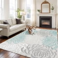Area Rug 60×96in, Water Color Flower Seamless Floor Carpet Living Room ...