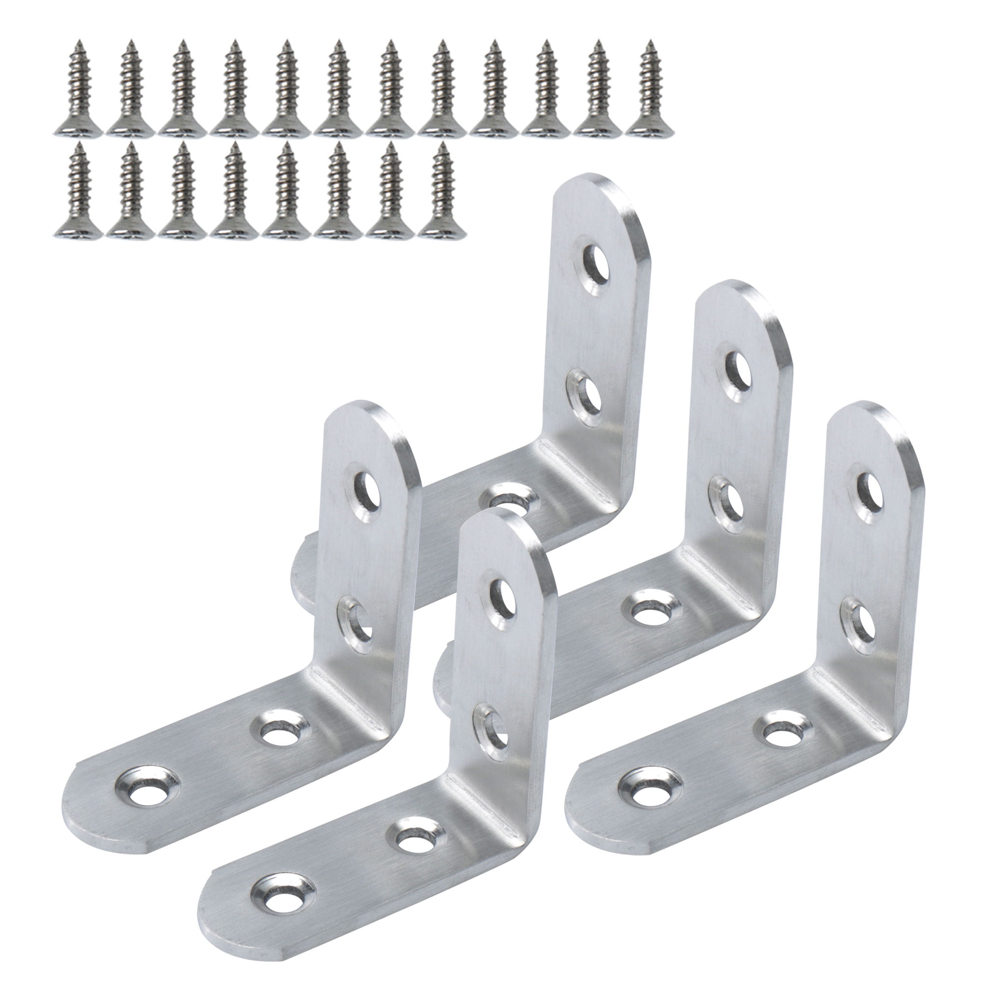 Uxcell 5 Piece 50 x 50mm Stainless Steel L Shaped Angle Brackets with ...