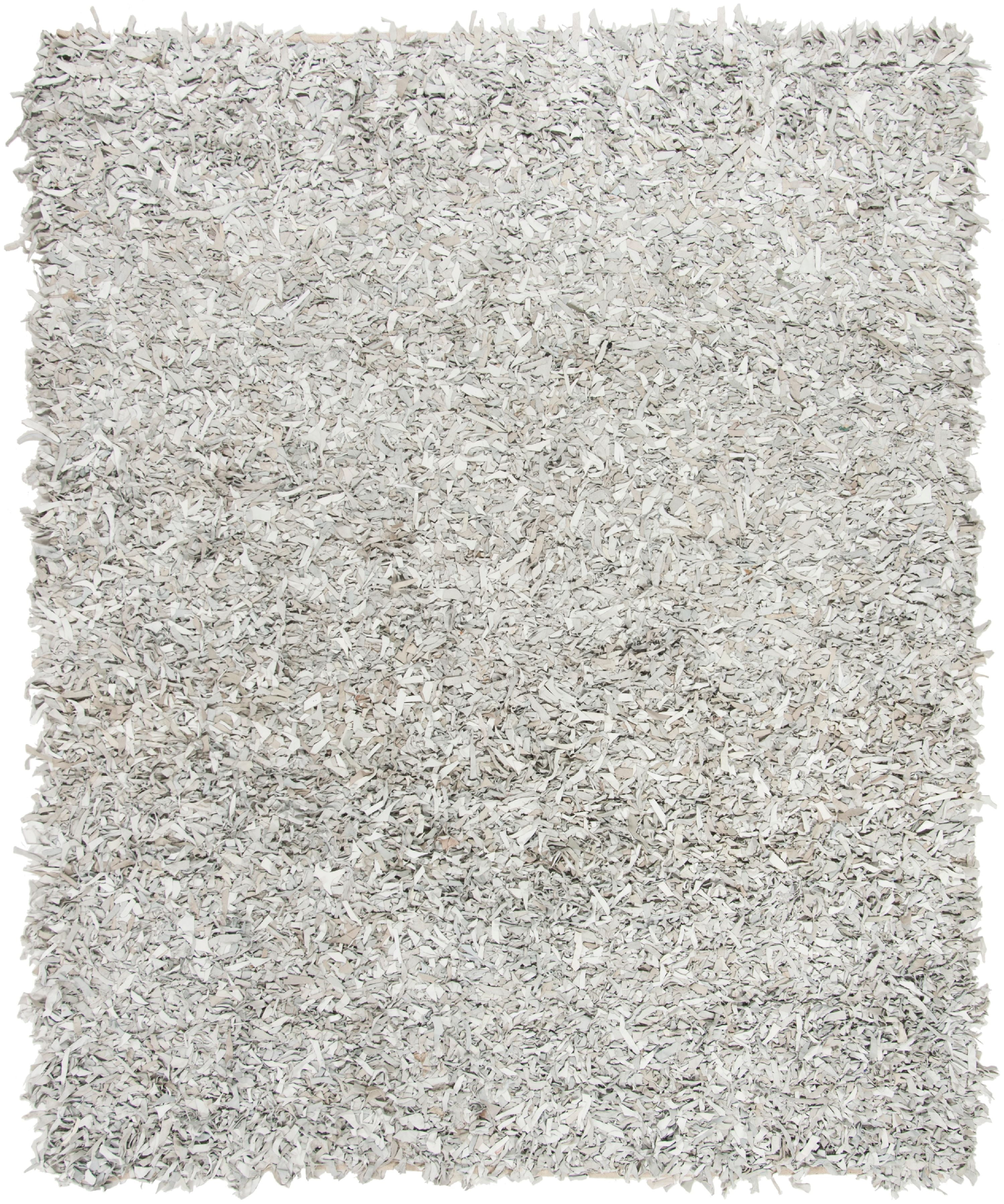 SAFAVIEH Leather Shag Dimitri Solid Area Rug, Grey/White, 6' x 9 ...