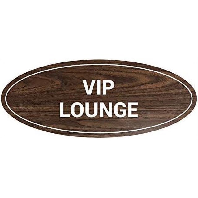 oval vip lounge sign (walnut) - large - Walmart.com