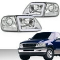 PIT66 Headlights, C STYLE LED Strip, Clear/Chrome, 1997-2004 Ford F150 ...