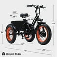 NOMIGO Electric Tricycle, 7 Speed 3 Wheel Electric Bicycle with 48V 15Ah Lithium Battery, Max ...