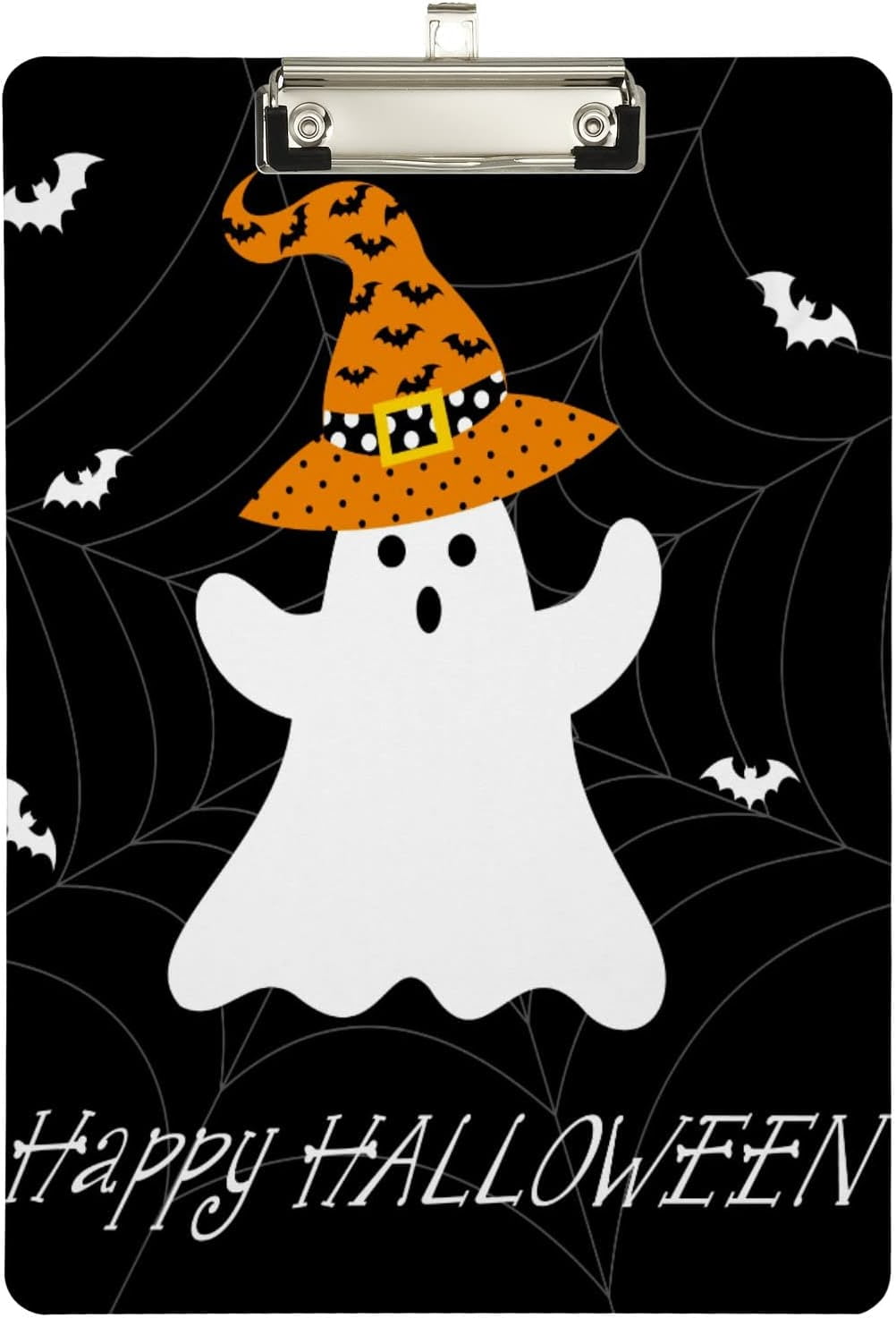 KXMDXA Halloween Cute Ghost Witch Hat White Bat Clipboard Hardboard ...