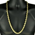 Men's Bling Jewelry: 30" Gold Finish Hip Hop Rope Chain Necklace, 10MM ...