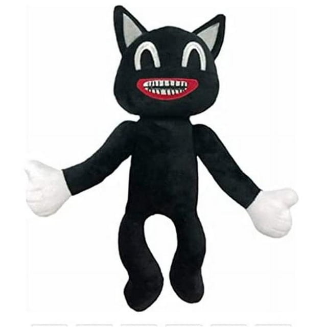 Black Cat Siren Head Plush Toy Red Tooth Cat Cushion Toy Doll Hugging ...
