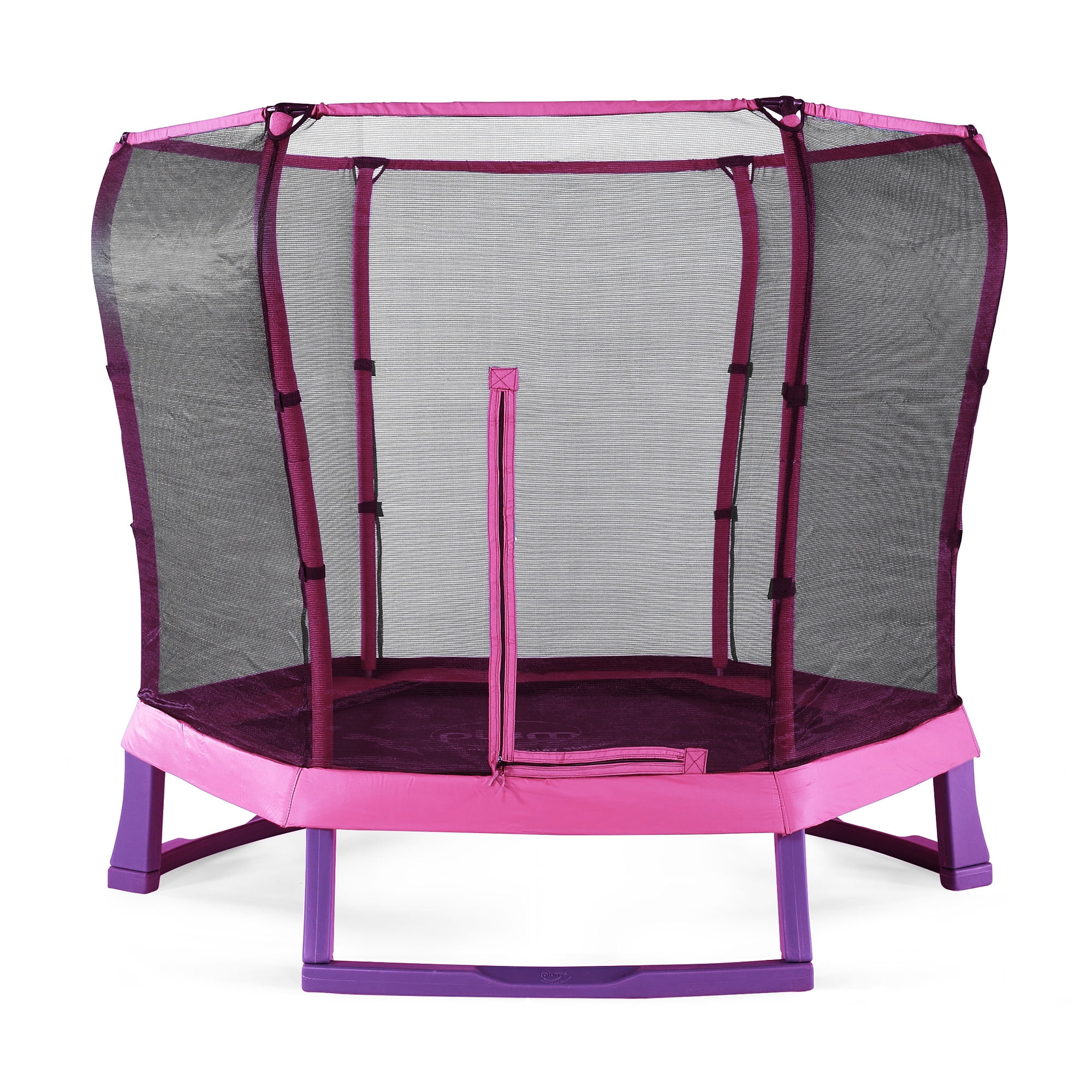Plum Play Junior 7' Trampoline, with Safety Enclosure, Pink/Purple ...