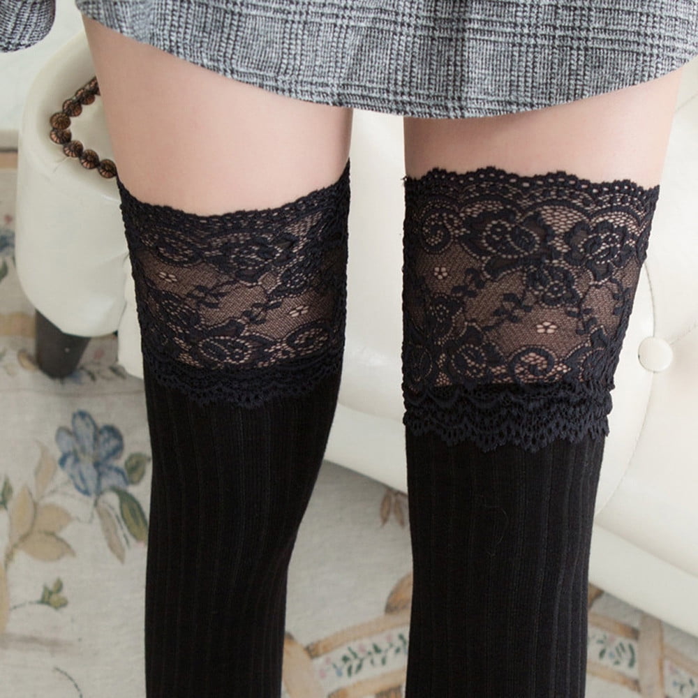 Click here for Beshee Thigh High Socks For Women Lace Trim Thigh... prices