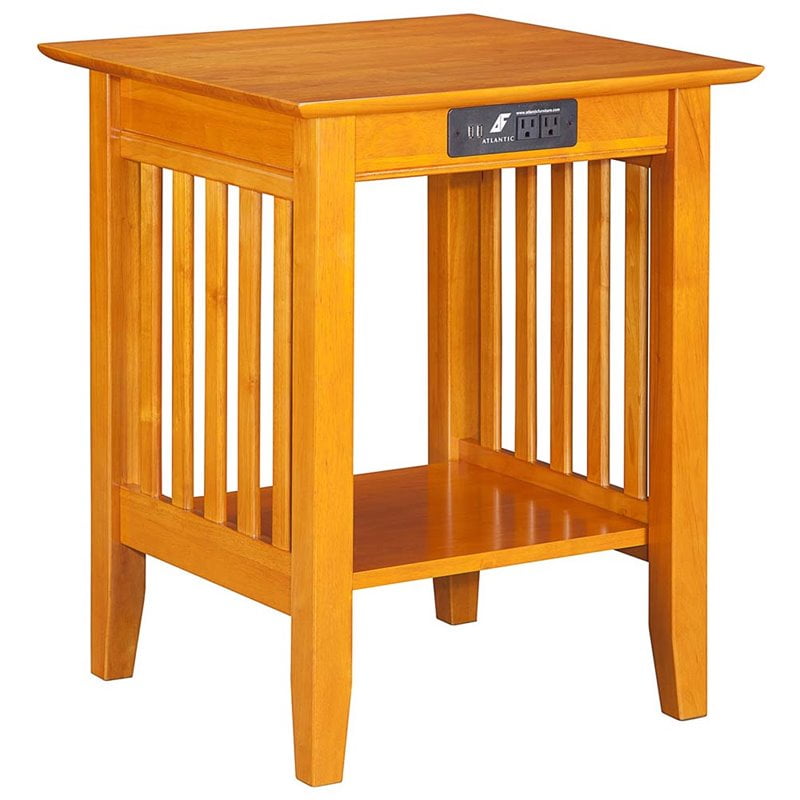 Mission Printer Stand with Charging Station in Walnut or Caramel ...