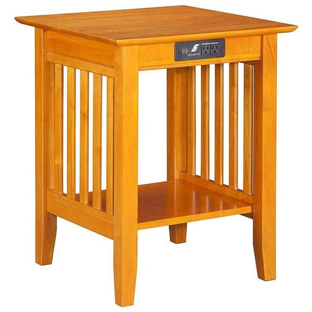 Mission Printer Stand with Charging Station in Walnut or Caramel ...