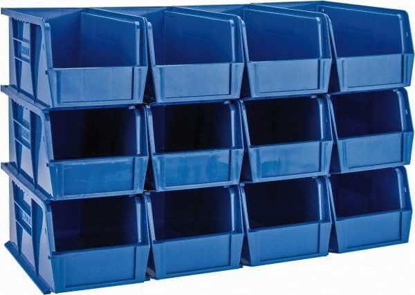 12 Pack Quantum Storage QUS230 Blue Stack & Hang Bin 5-1/2"W x 10-7/8"D ...