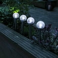 QISHI Solar Globe Lights Outdoor, Cracked Glass Ball Dual LED, Color ...