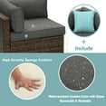 COSIEST 5-Piece Outdoor Patio Brown Wicker Executive Sectional Sofa ...