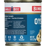 Bumble Bee Premium Whole Oysters, 14g Protein, 8 oz Can, Grocery Food ...