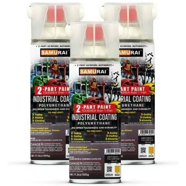 Samurai 2-Part Polyurethane Spray Paint for Industrial - 11.3 Ounce UV ...