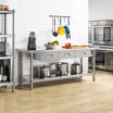 Dextrus Commercial Kitchen Appliance: Stainless Steel Work Table with 3 ...