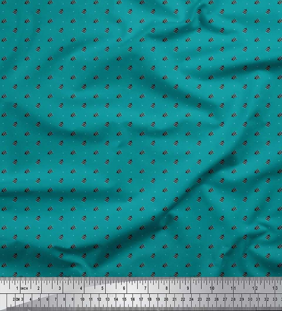 Soimoi Cotton Duck Fabric Triangle Small Motif Shirting Print Fabric by ...