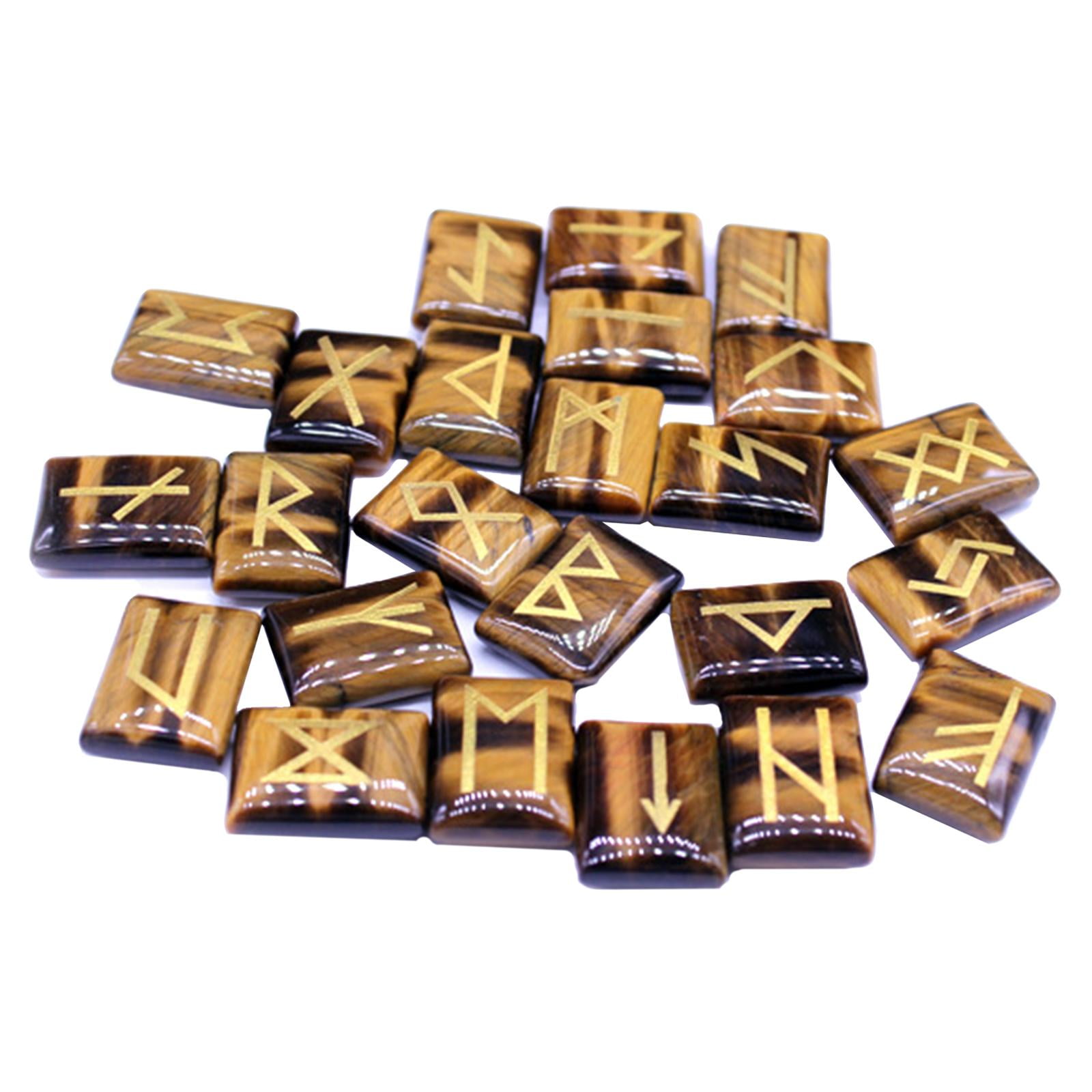 25x Polished Tumbled Runes Crystals Amber - Walmart.com