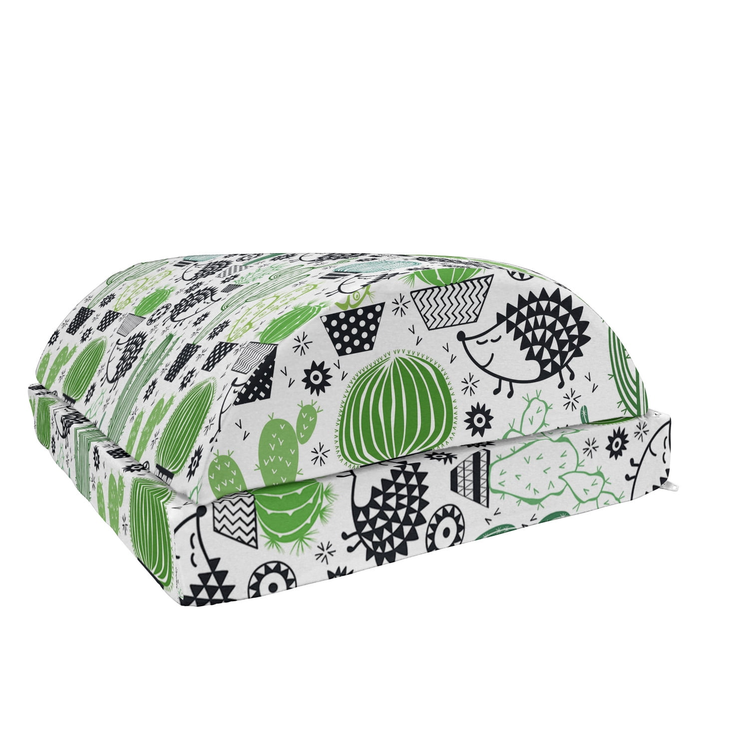 Cactus Foot Rest, Cartoon Style Inspired Drawing of Hedgehog Animals ...