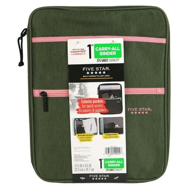 Five Star 1 Carry-All Zipper Binder 375 Sheet Capacity GrayMint ...