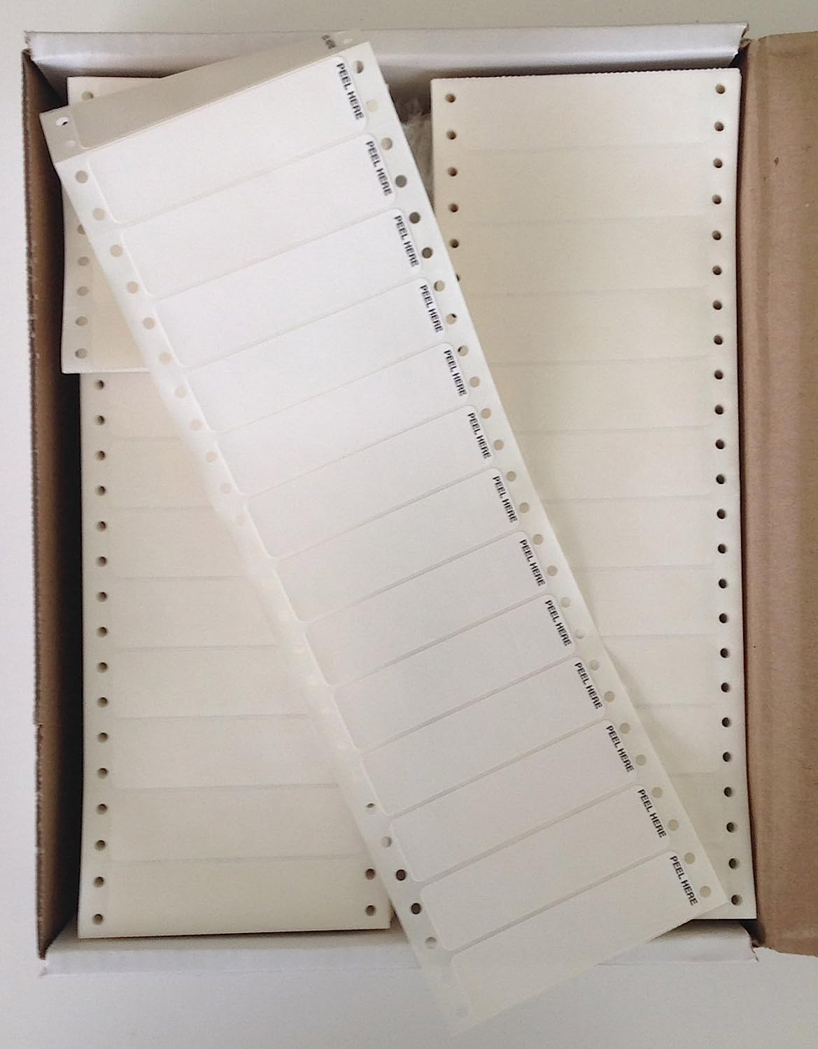 Piggyback Labels, Pinfed Continuous, 1-Across, White, 3-1/2" x 15/16 ...