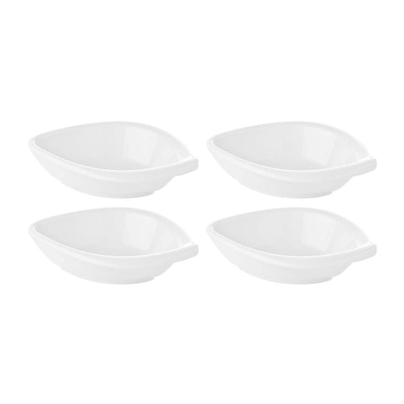 Porcelain Merid 4" x 4" x h:2" 7 oz. Square White Porcelain Bowl (Set ...