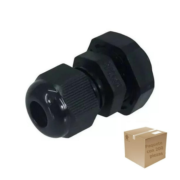 Conector Glandula De Nylon Negro 3/8 Pulgadas 200 Pzs negro 3/8 ...