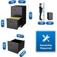 2-Drawer Locking File Cabinet for Home Office, Metal Filing Cabinet ...