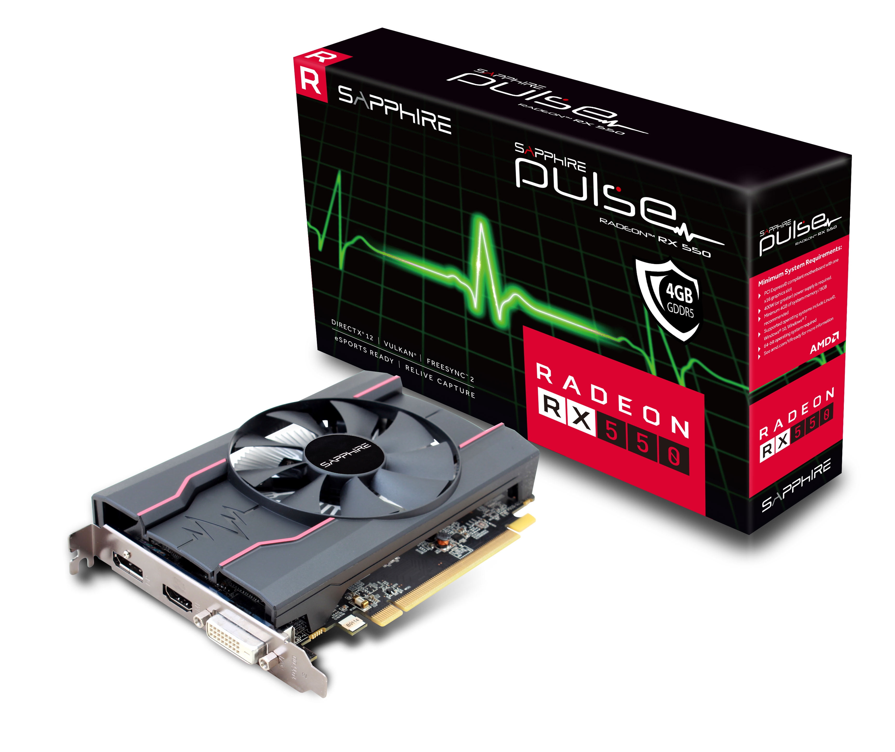 Buy Sapphire Pulse Radeon RX 550 - Graphics card - Radeon RX 550 - 4 GB ...