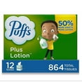 Puffs Plus Lotion Facial Tissues, 10 Family Boxes, 132 Tissues Each ...