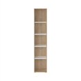 Pemberly Row Tall Open Storage 5 Shelf Bookcase in Hickory and White ...