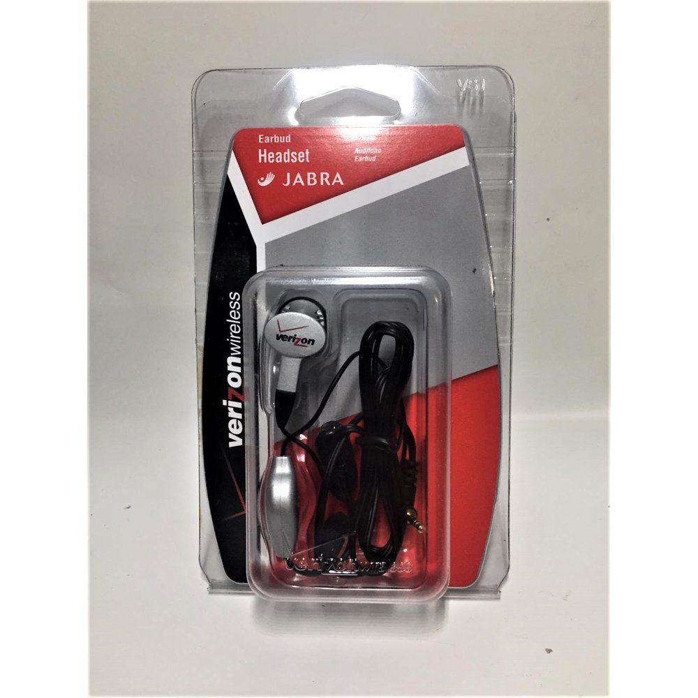 Verizon Earbud Corded Headset - Black/White - Walmart.com - Walmart.com