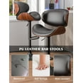 Aufeile Bar Stools Set of 3 with Bentwood Back and PU Leather Seat ...