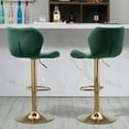20-28 Inch Velvet Swivel Bar Stools Back, Velvet Upholstered Adjustable ...