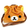 Rilakkuma Soft Plush Drawstring Pouch Shoulder Bag Cosmetic Large Pouch ...