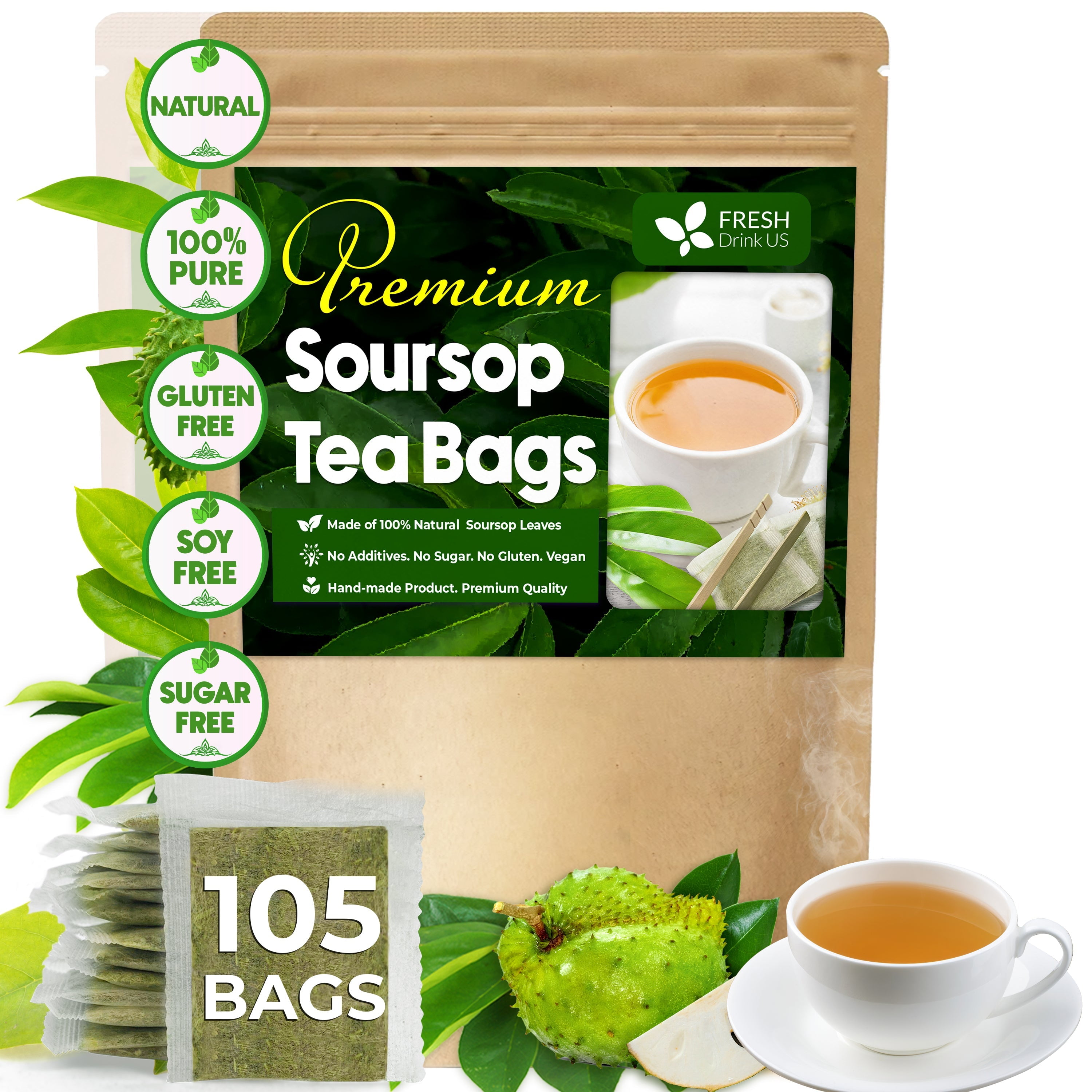 Premium Soursop Leaves Tea bags, Dried Soursop Leaves, Soursop Leaf Powder, Guanabana Leaves Tea ...