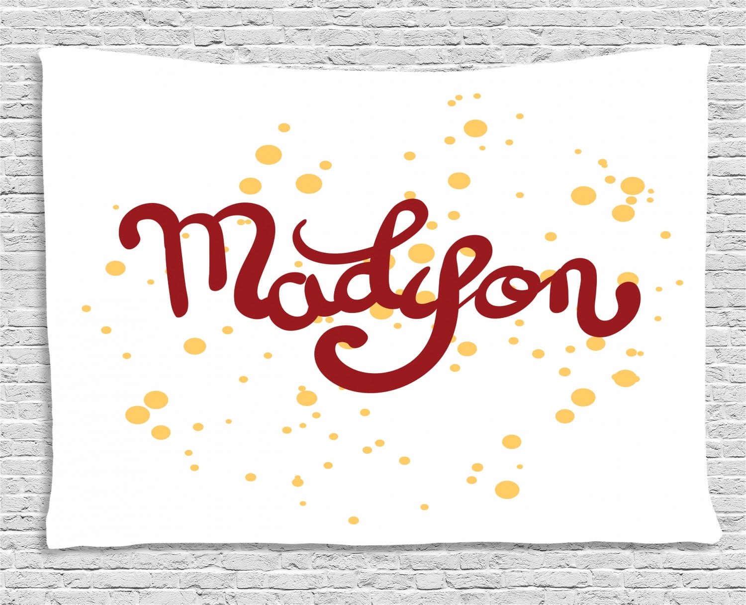 Madison Tapestry, Modern Calligraphy Design Hand Drawn Cursive Letters ...
