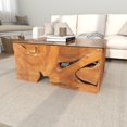 DecMode 40" x 18" Brown Teak Wood Handmade Live Edge Tree Stump Coffee ...