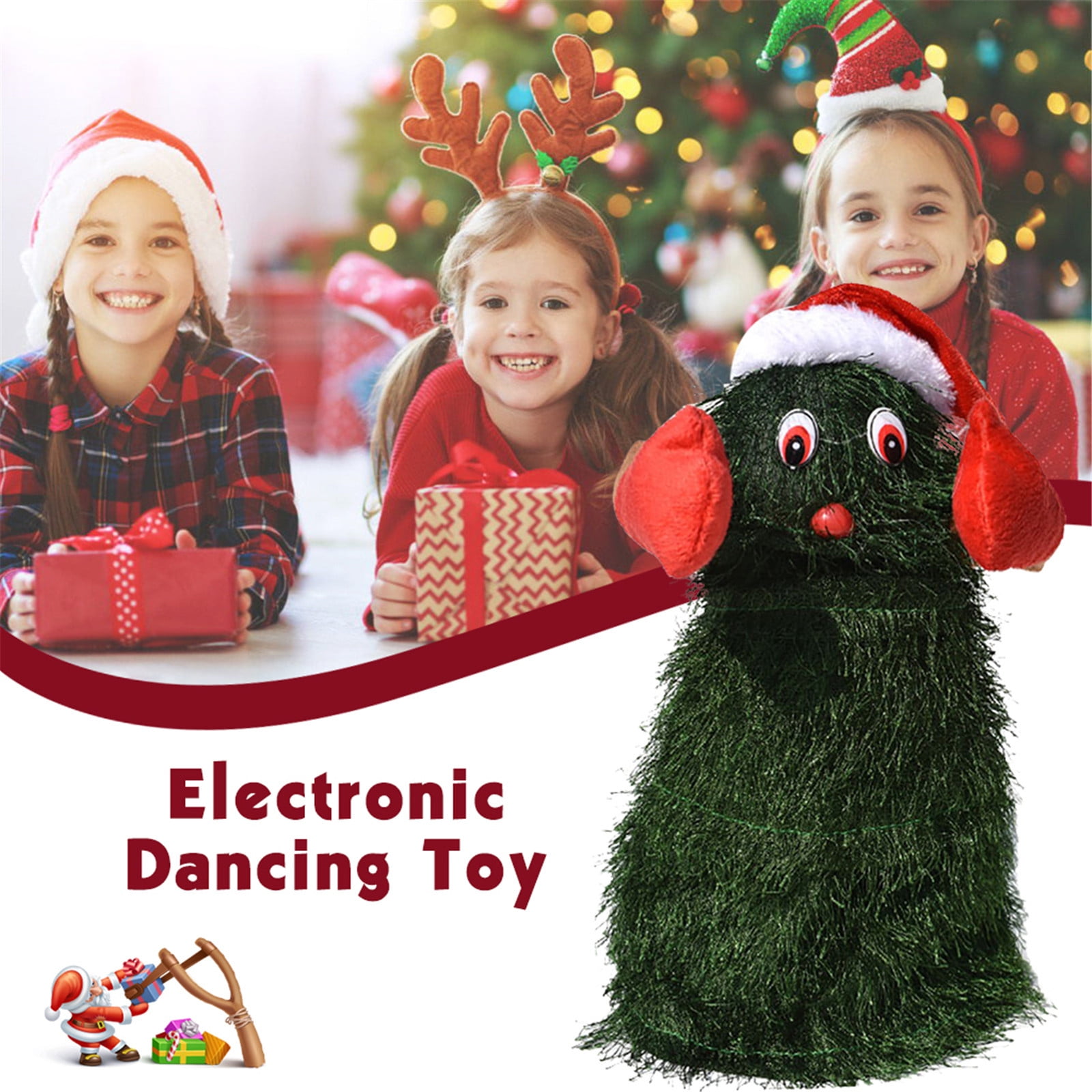 EQWLJWE Electric Christmas Tree Singing and Dancing Christmas Plush Toy ...