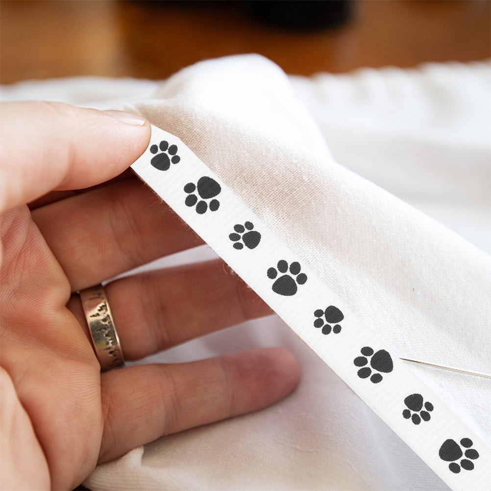 Click here for Oulii Paw Print Polyester Ribbon Stripe For Diy Cr... prices