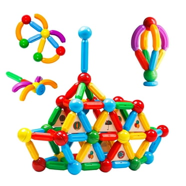 Mag-Genius Building Magnet Tiles Blocks Clear Colors 3D Brain Building ...