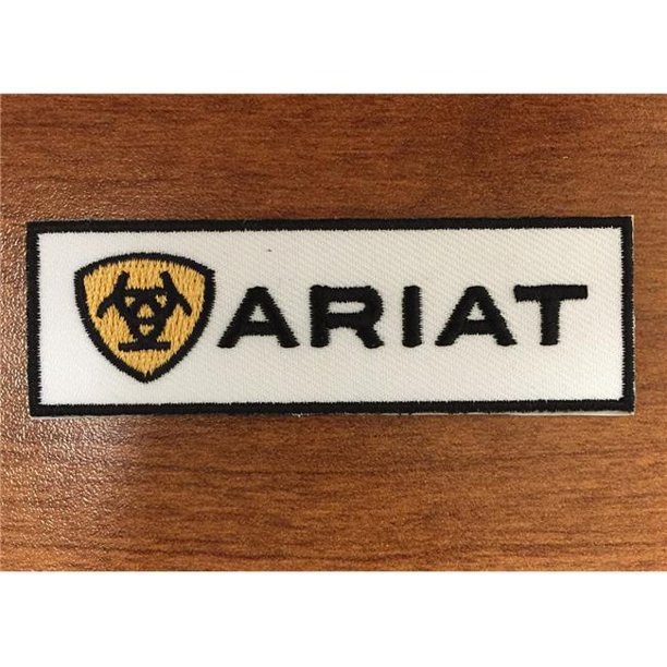Ariat - Ariat Men's Logo Embroidered Hat Patch Sticker White Black Gold ...