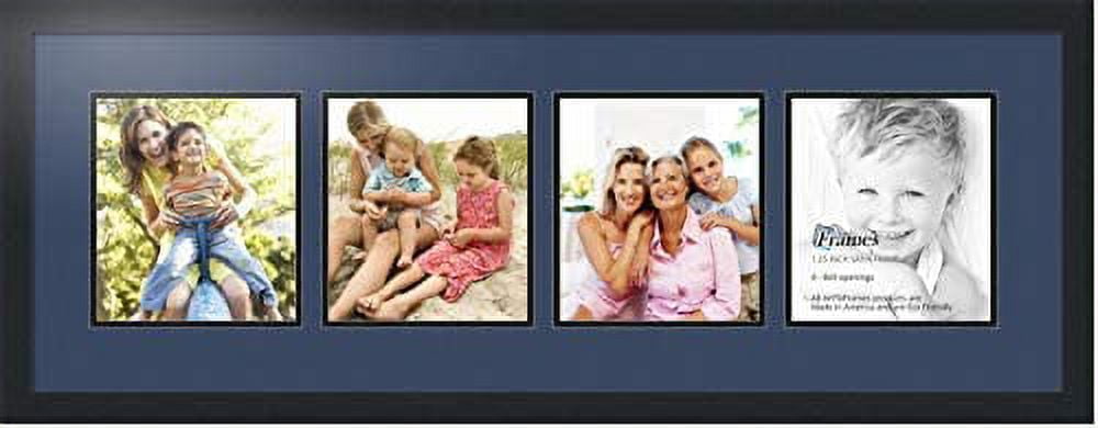 collage photo frame double mat with 4 - 8x9 openings with black frame ...